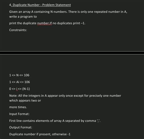 4 Duplicate Number Problem Statement Given An Studyx