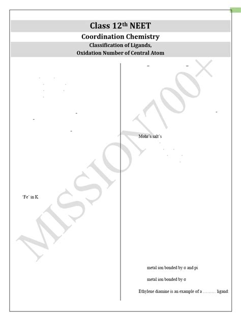 Coordination Question Pdf Coordination Complex Ligand