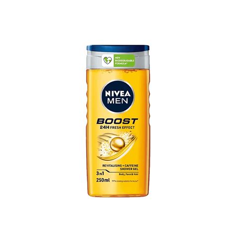 Nivea Men 3 in 1 Shower Gel 250ml - Boost - Glow Body and Beauty