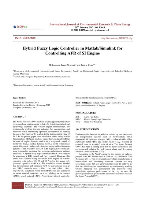 Pdf Hybrid Fuzzy Logic Controller In Matlabsimulink For Controlling