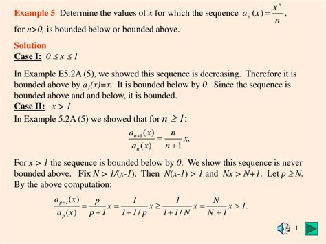 ppt example 5 determine the values of x for which the sequence