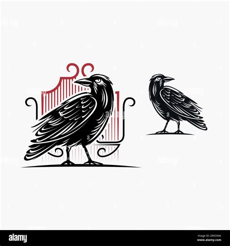 Clean Logo Bird Illustration Raven Logo Design Stock Vector Image And Art Alamy