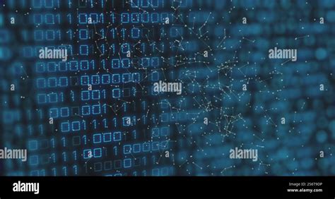 Binary Code And Network Connections Digital Data Processing Image