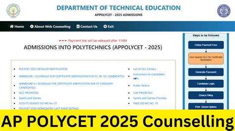 AP POLYCET 2025 Counselling Begins Polycet Ap Gov In Direct Link Here