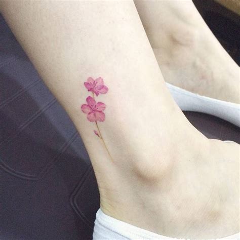 Cherry Blossom Tattoo Ankle