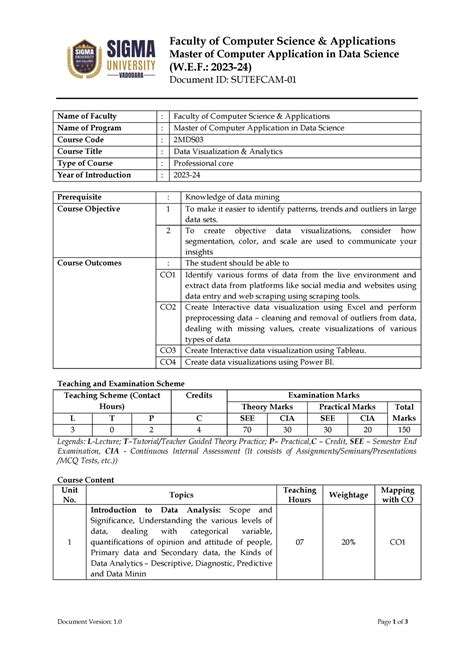 2mds03 Data Visualization And Analytics Faculty Of Computer Science And Applications Master Of