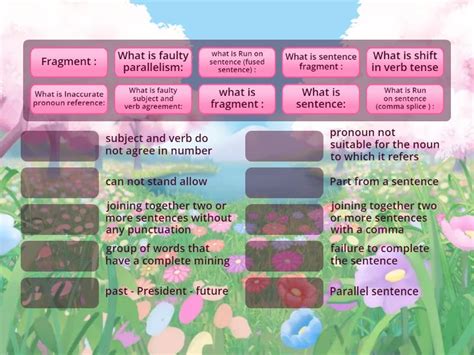 Sentence Errors Match Up