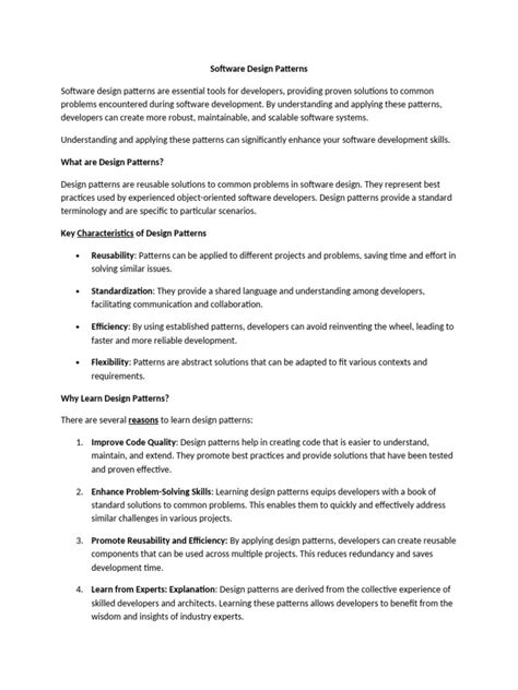 Software Design Patterns Pdf Class Computer Programming Method