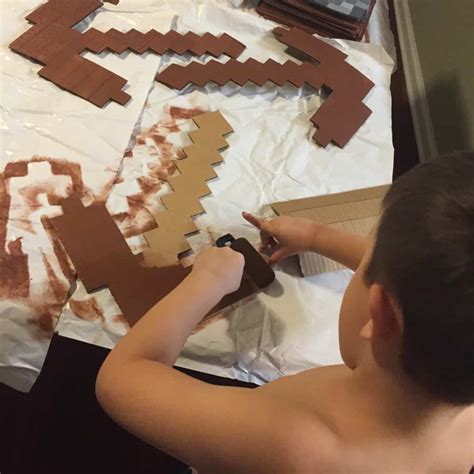How To Make A Diy Minecraft Pickaxe Out Of Cardboard Twitchetts