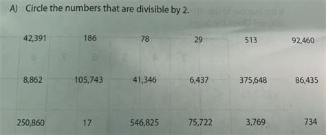 solved circle the numbers that are divisible by 2 [math]