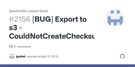 Bug Export To S3 Couldnotcreatechecksumexception · Issue 2156 · Spartnernllaravel Excel