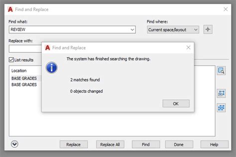 Solved Find And Replace Dialogue Box Options Autodesk Community