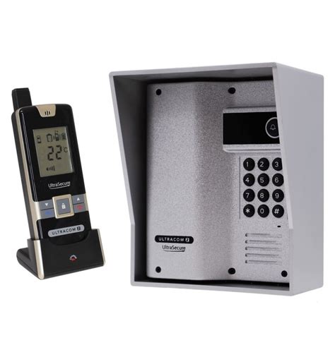 wireless 600 metre intercom and keypad ultracom2 silver and silver hood