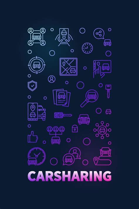 Carsharing Colored Outline Illustration Car Sharing Vector Concept Banner 22242291 Vector Art