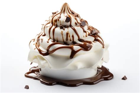 Premium Ai Image Whipped Cream With Chocolate Sauce Generative Ai