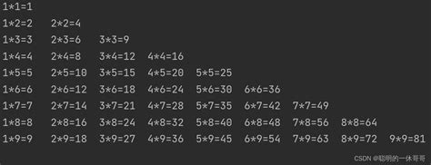 Python打印乘法口诀表 打印乘法口诀表python CSDN博客