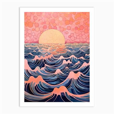 Waves Abstract Geometric Illustration 1 Art Print By Abstract Art Expressions Fy