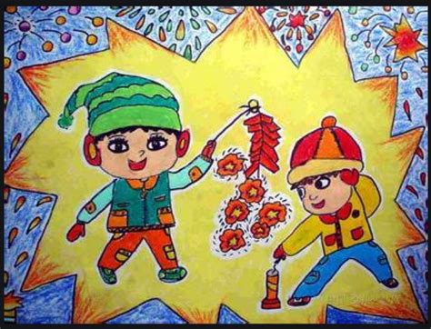 新年题材儿童画 过年题材的儿童画 第2页 大山谷图库