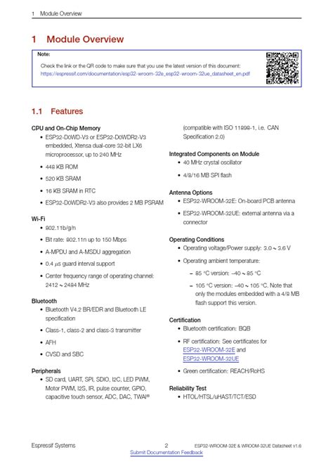 ESP WROOM UE ESP WROOM E Datasheet Espressif