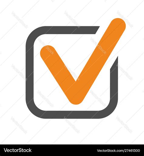 Checkmark Tick Symbol Lizenzfreies Vektorbild VectorStock