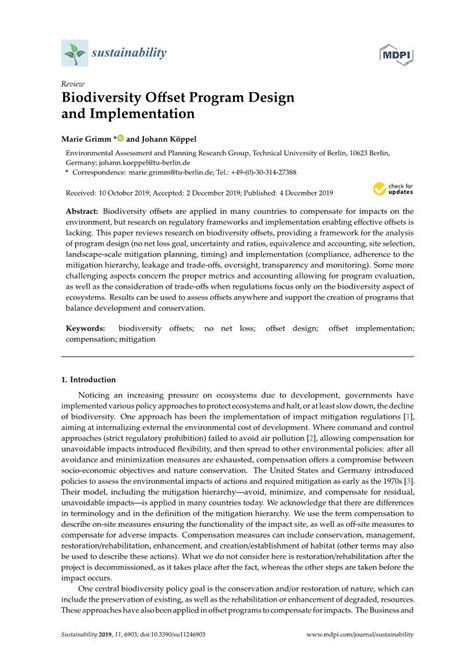 Biodiversity Offset Program Design And Implementation DocsLib