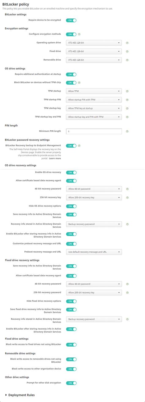 Bitlocker Device Policy Citrix Endpoint Management™