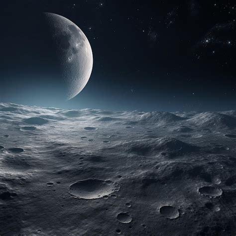 Premium Ai Image Moonandlunersurface