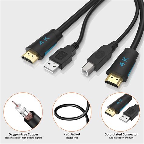 3m HDMI 4K USB2 0 Combo Cable KVM Switch Versand
