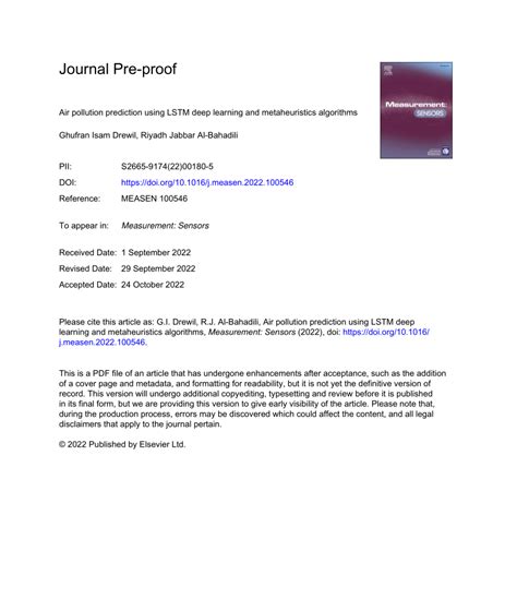 pdf air pollution prediction using lstm deep learning and