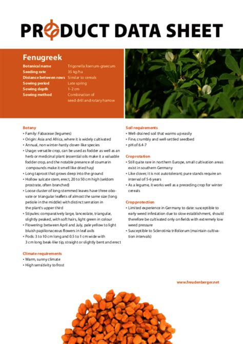 Product Data Sheets Feldsaaten Freudenberger