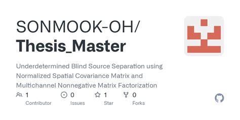 Github Sonmook Oh Thesis Master Underdetermined Blind Source Separation Using Normalized
