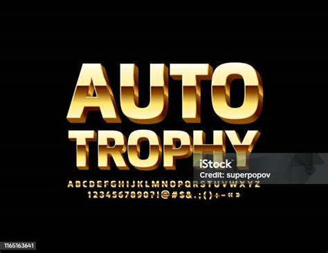 세련된 알파벳 벡터 골든 포스터 자동 트로피 3d 빛나는 글꼴 알파벳에 대한 스톡 벡터 아트 및 기타 이미지 알파벳 입체 이미지 금 금속 Istock