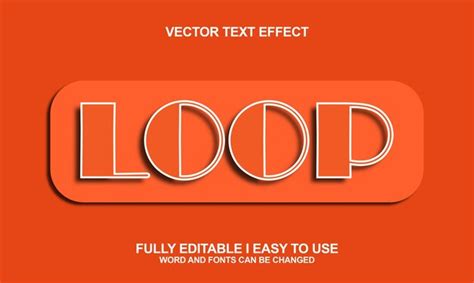 Premium Vector Loop Editable Font Vector Text Effect