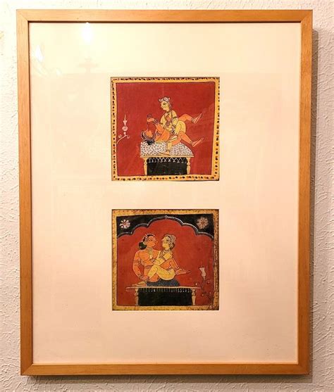 Pair Of Indian Erotic Paintings From A Kama Sutra Series For Sale At