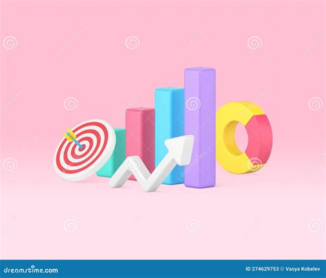 Business Growth Efficiency Productivity Strategy Bar Graph Chart Dynamic Up Arrow 3d Icon Vector