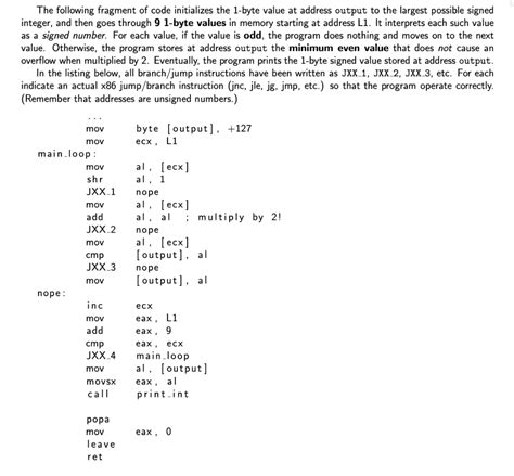 Solved The Following Fragment Of Code Initializes The 1 Byte