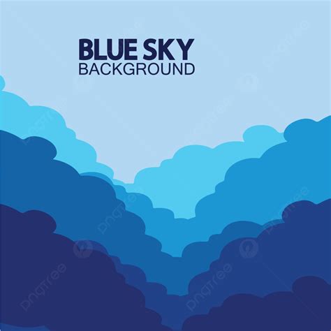 Background Langit Biru Dengan Desain Ilustrasi Vektor Latar Belakang Awan Langit Latar