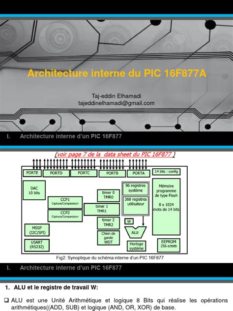 Architecture Interne Du Pic16f877a Pdf Pointeur Programmation Processeur