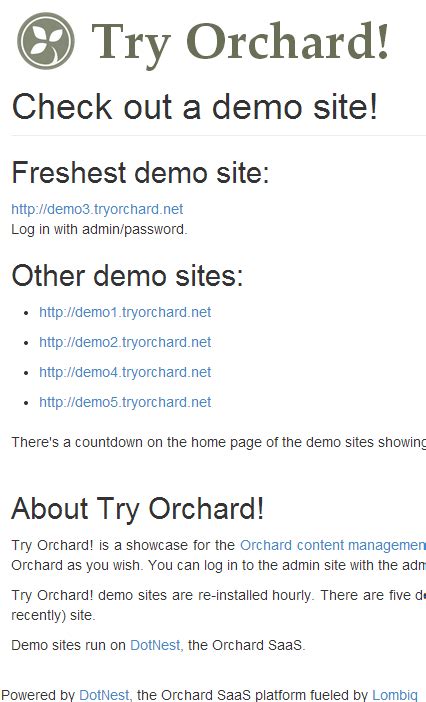 Getting Started Orchard Documentation