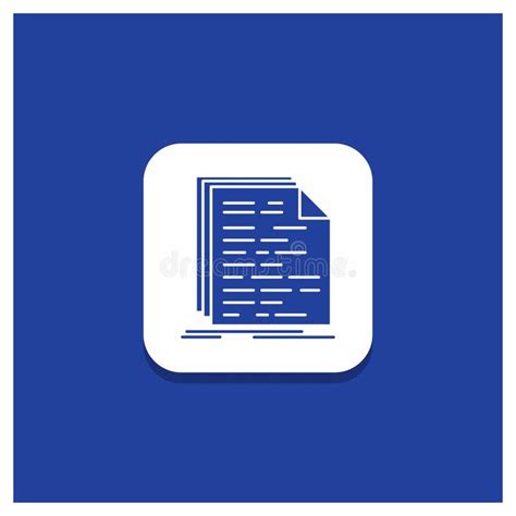 Blue Round Button For Code Coding Doc Programming Script Glyph Icon