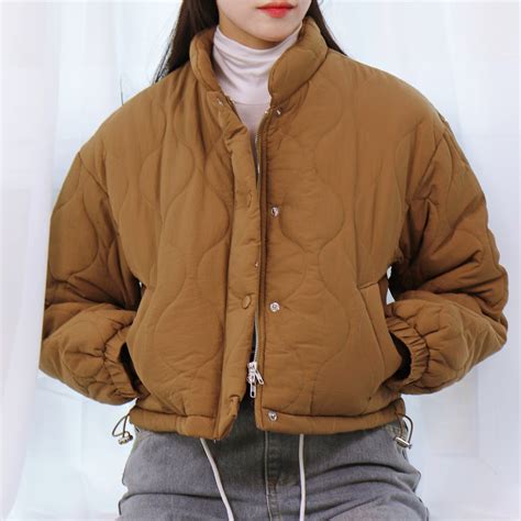 별이하늘 ⛄경량패딩 이릴 누빔 물결 퀼팅 크롭 패딩 점퍼 여성 겨울 숏기장 점퍼