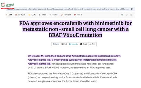 Thuốc Encorafenib điều Trị Ung Thư Hắc Tố Ung Thư Trực Tràng