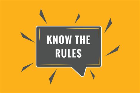 Know Your Rules Button Speech Bubble Banner Label Know Your Rules