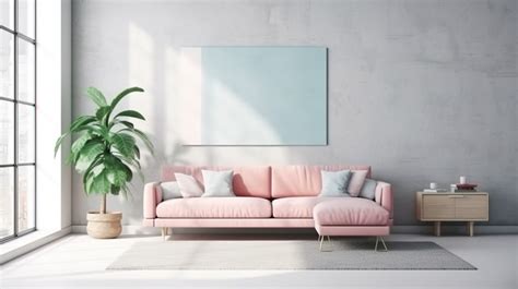 파스텔 로프트 내부 3d 렌더링의 그림 힙스터 빈티지 미니멀 포스터 배경 Png  무료 다운로드 Pikbest