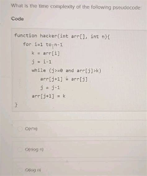 What Is The Time Complexity Of The Following StudyX