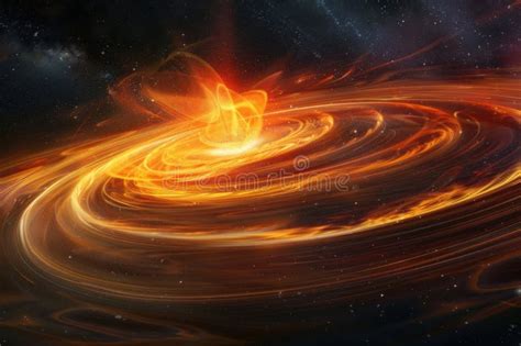 Electromagnetic Waves Concept Glowing Force Lines Energy Flow And Abstract Motion Stock