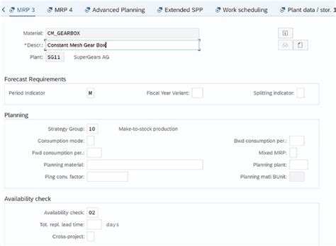 MRP View In SAP Forecasting Planning And Availability Checks
