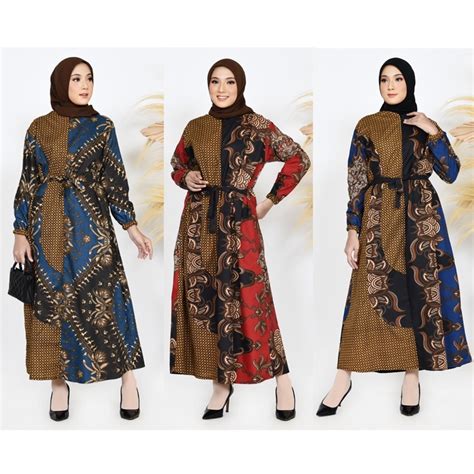 Jual Gamis Batik Modern Murah Katun Halus Kombinasi Truntum Ori Gamis