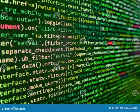 Modern Application Source Abstract Algorithm Concept Lines Of Html Code Visible Developing