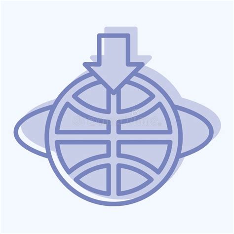 Icon Geostationary Orbit Related To Satellite Symbol Two Tone Style